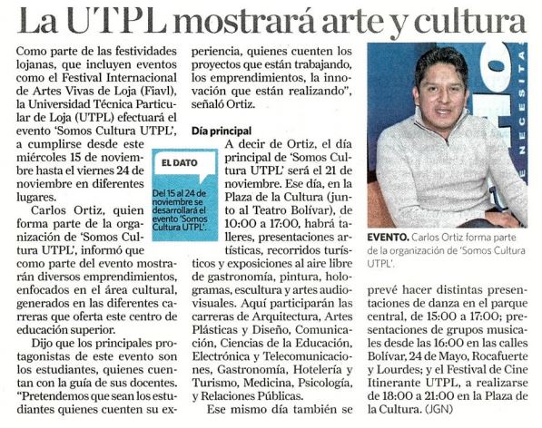 La UTPL mostrará arte y cultura | Blog La UTPL mostrará arte y cultura | Blog