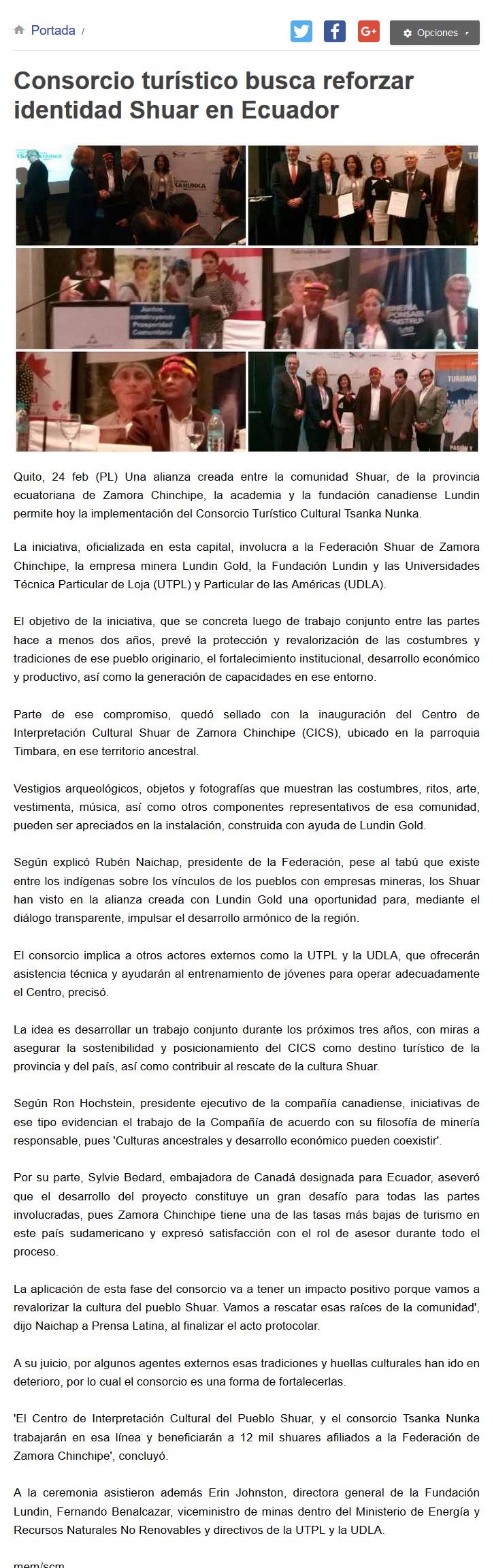 Consorcio turístico busca reforzar identidad Shuar en Ecuador | Blog Consorcio turístico busca reforzar identidad Shuar en Ecuador | Blog